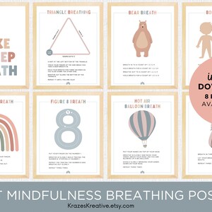 Mindful Breathing Calming Corner Mental Health Posters Playroom Office ...