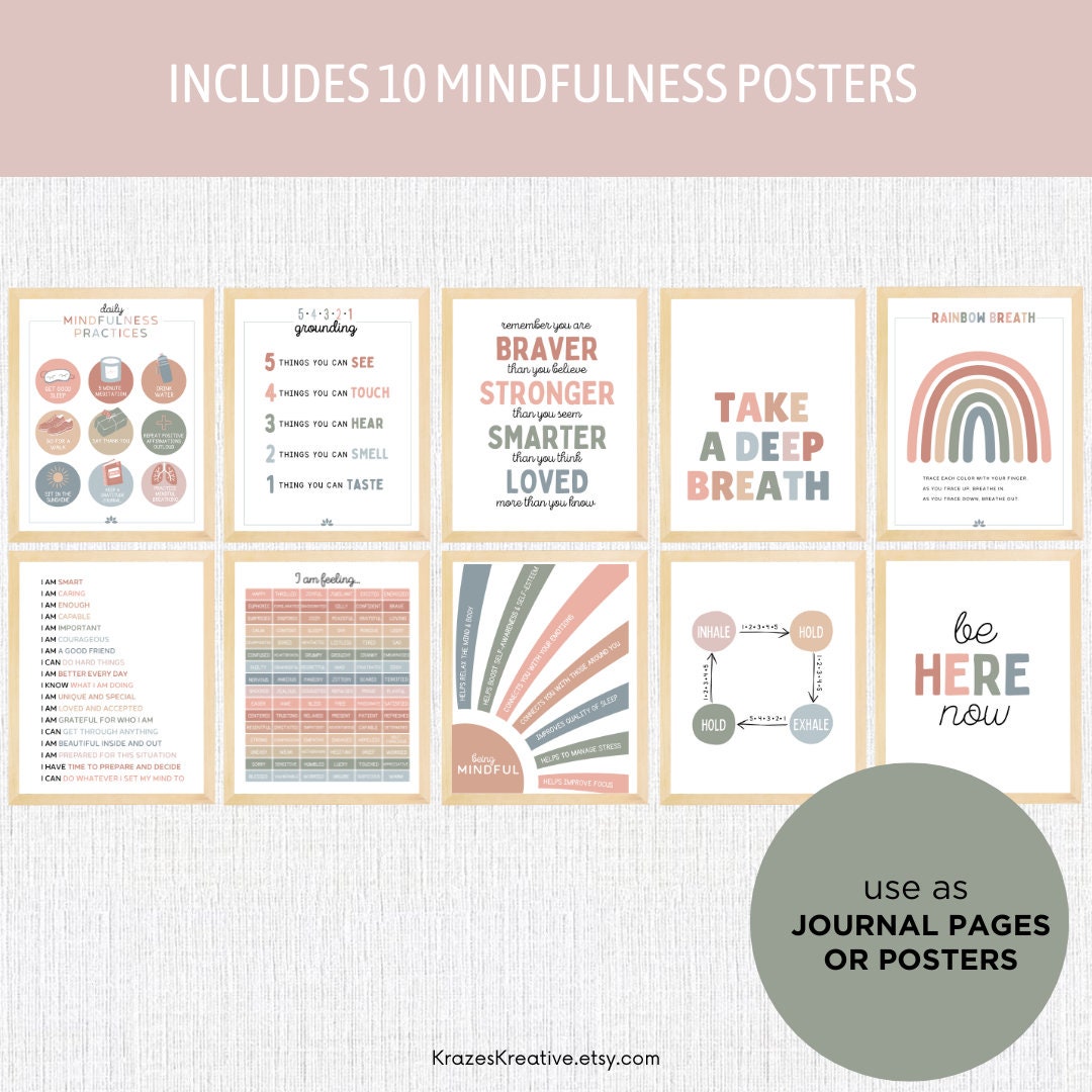 Mindfulness Journal for Kids and Teens Mental Health Journal Printable ...
