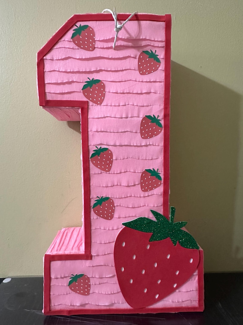 Number 1 Strawberries Piñata (27” Inch Tall) - Etsy
