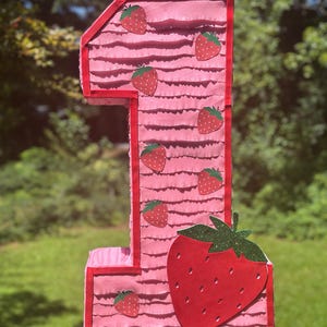 Number 1 Strawberries Piñata (27” Inch Tall) - Etsy