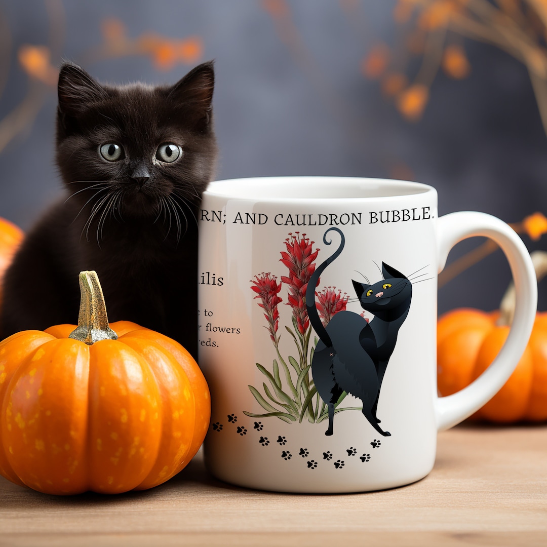 Catspaw Ingredient With Black Cat Familiar, Shakespeare's Macbeth Witch ...