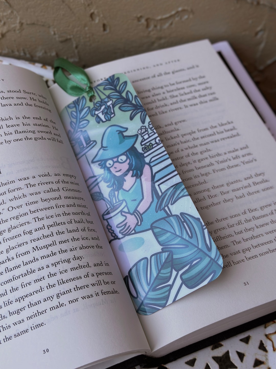 Green Witchy Vibes Plant Girl Wiccan Bookmark - Etsy