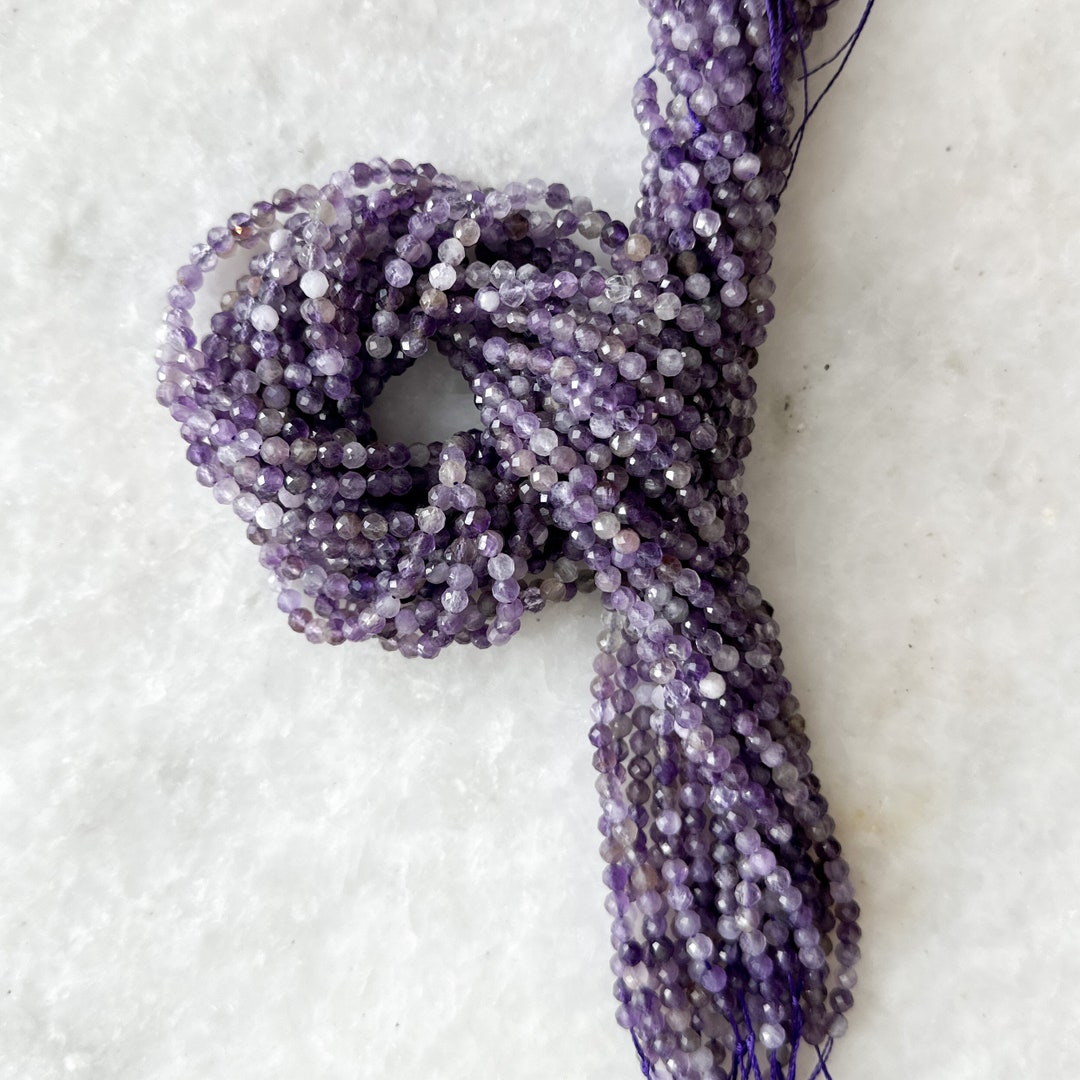 4mm Amethyst Gemstone / Faceted Round Beads / Jewelry Making Supplies ...