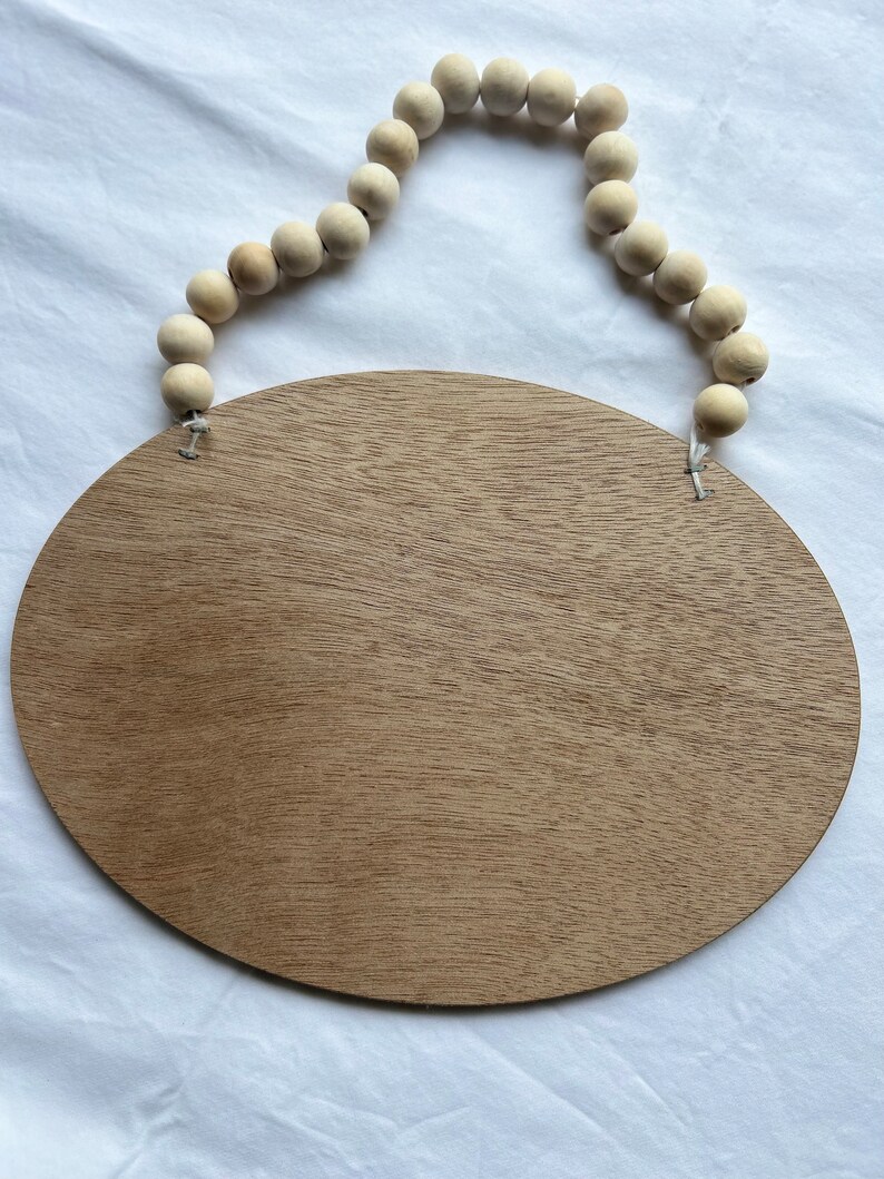 Wildflower Oval Beaded Wood Hanging Sign - Etsy