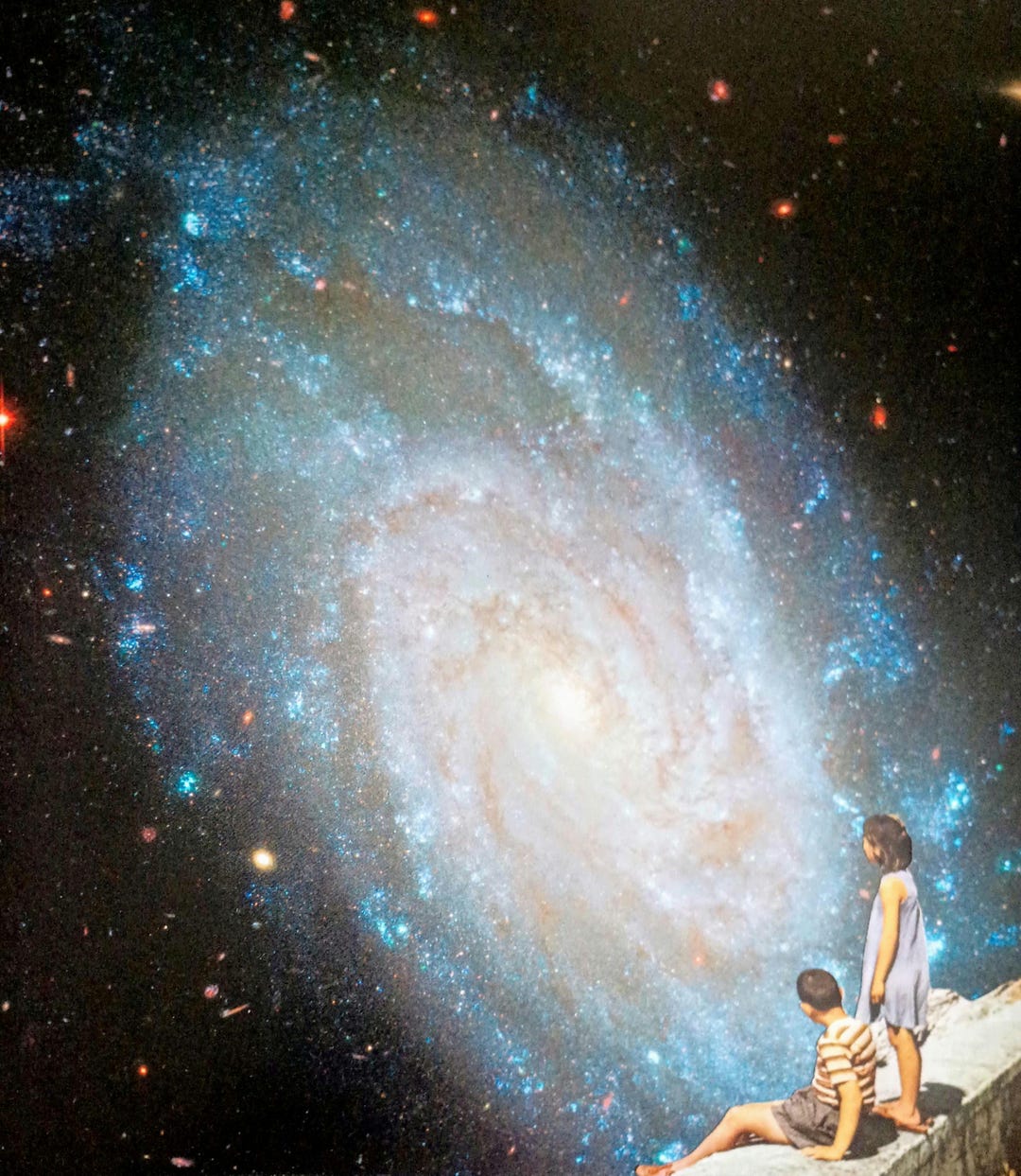 ORIGINAL Paper Collage Vintage Galaxy/ Handmade Outer Space Art - Etsy
