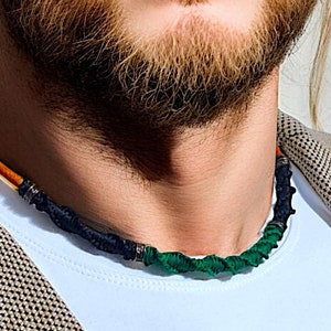 Men's Leather Ethnic Choker | Surfer Tribal Necklace | Urban Hippie ...