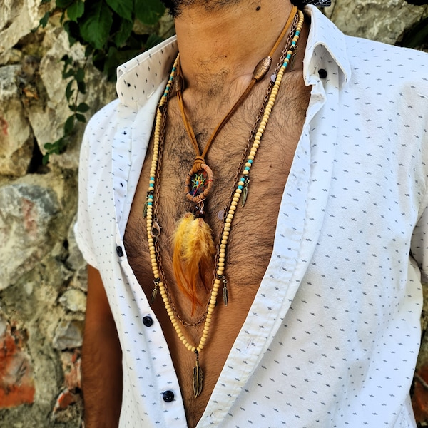 Mens Boho Necklace - Etsy