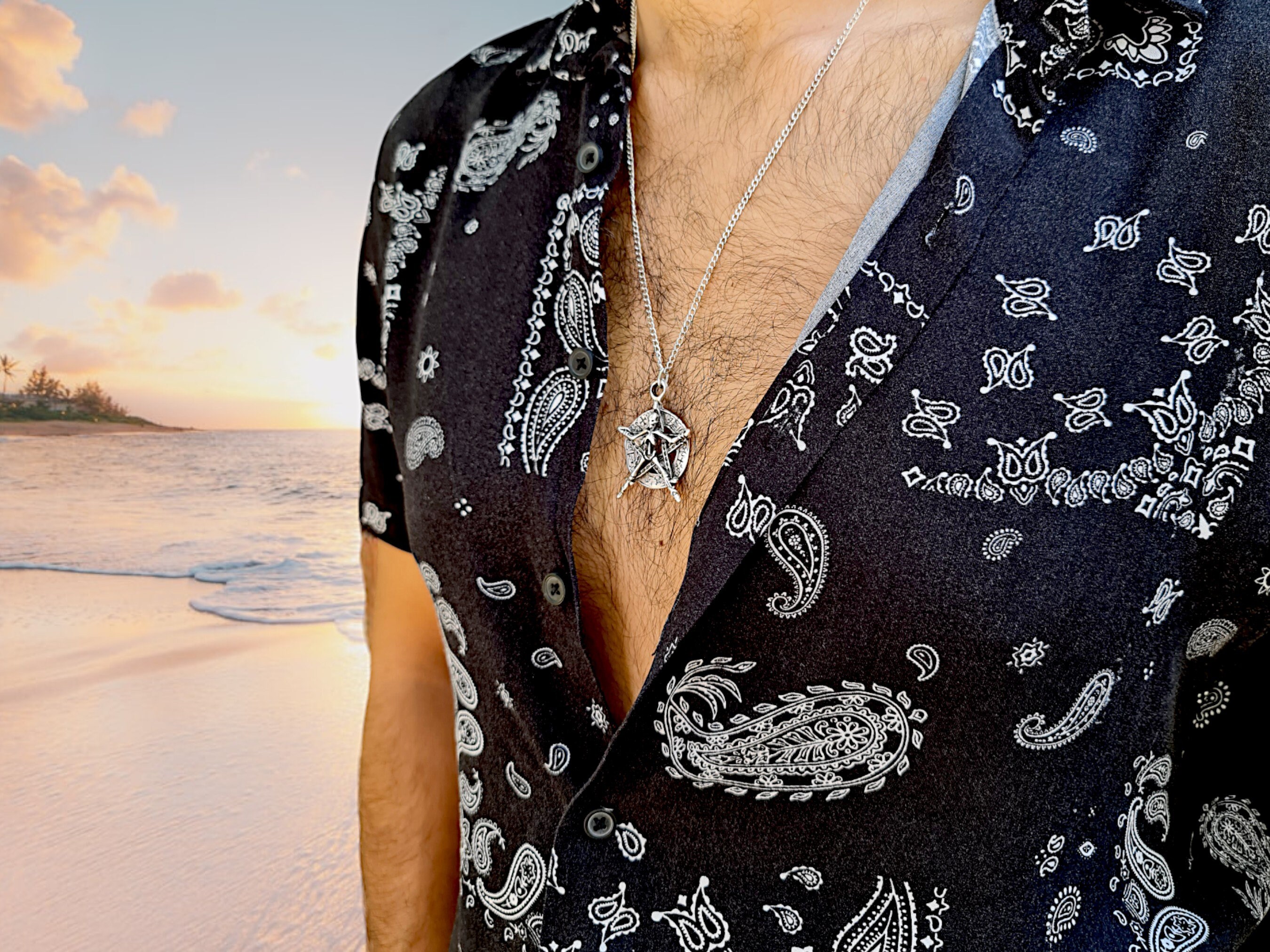 Men's Viking Compass Pendant Necklace Norse Mythology, Skull ...