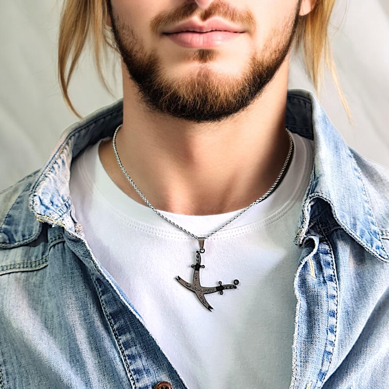 Mens Zulfiqar Sword Necklace, Islamic Religious Pendant, Symbol of ...