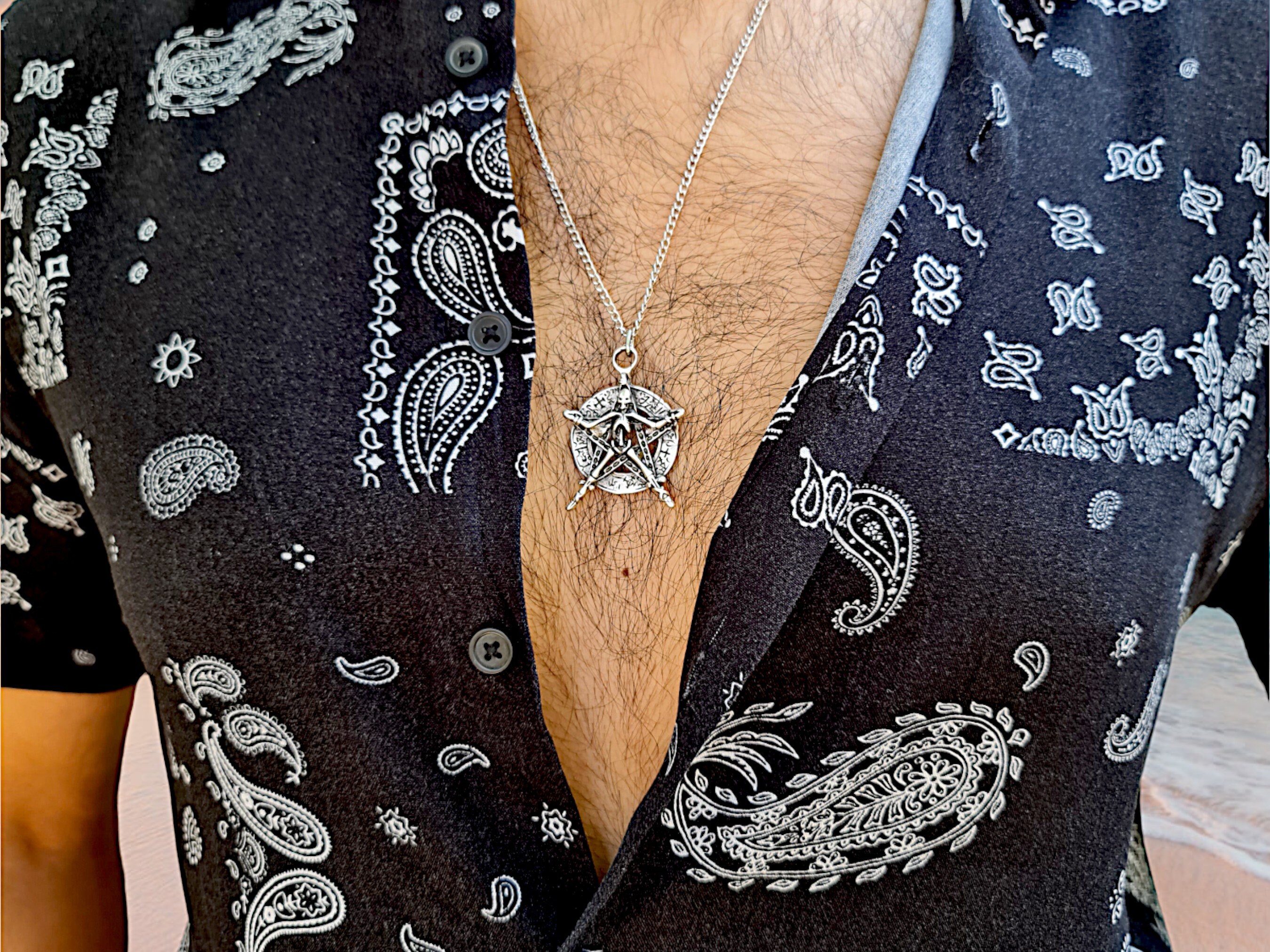 Men's Viking Compass Pendant Necklace Norse Mythology, Skull ...