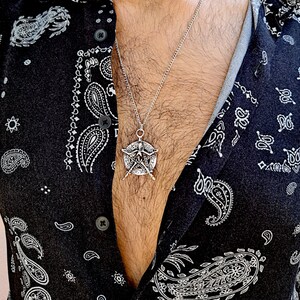 Men's Viking Compass Pendant Necklace Norse Mythology, Skull ...