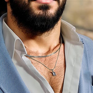 Mens Minimalist Crystal Necklace, Multi Layered Chain Jewelry, Custom ...