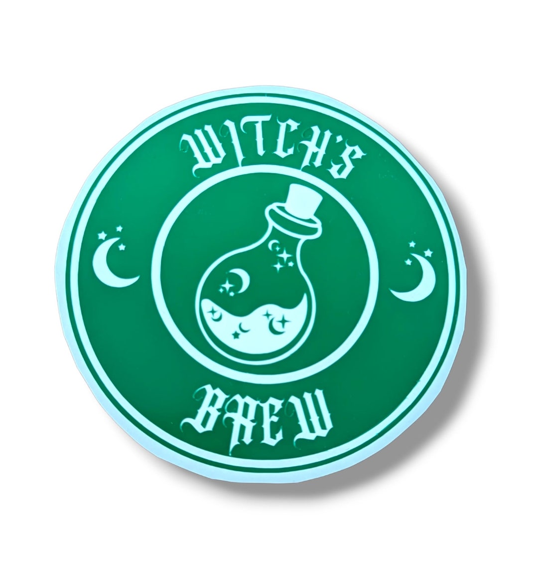 Gothic Witch Coffee Cup Vinyl Cutout - Customisable Gothic Sticker for ...