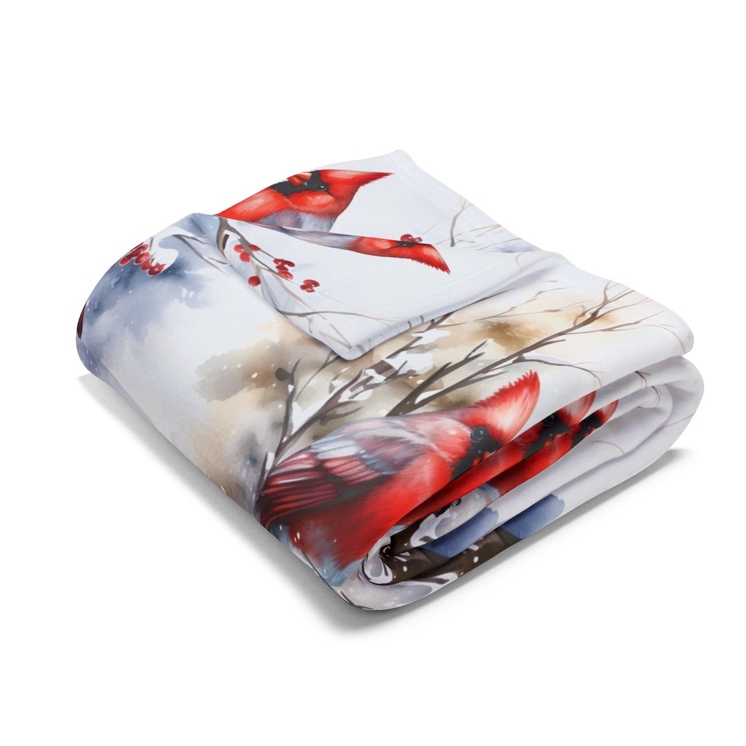 Cardinal Bird Blanket, Fleece Blanket, Cardinal Blanket,sympathy ...