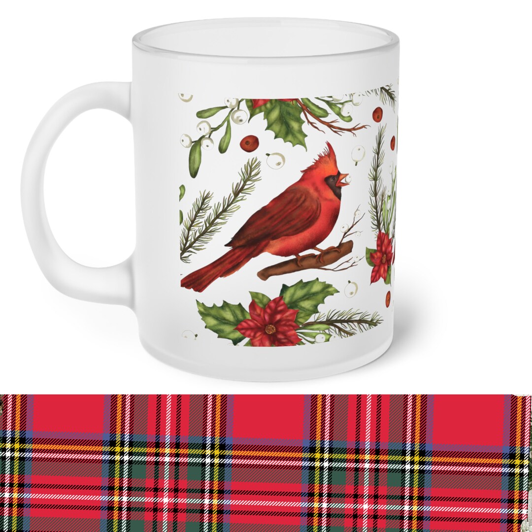 Frosted Glass Mugcardinal Coffee Cup Cardinal Winter - Etsy