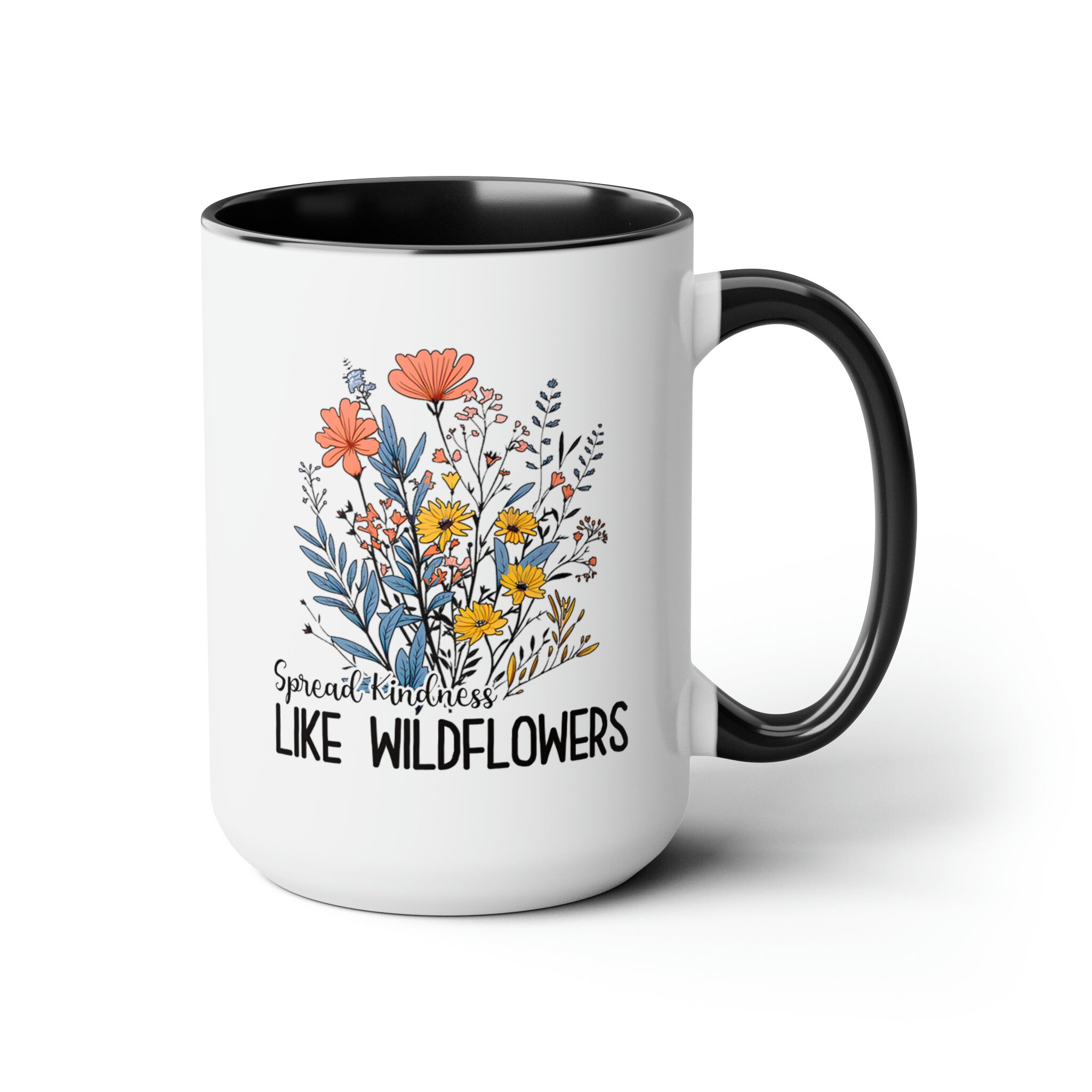 Boho Wildflowers Coffee Mug: Cottagecore Floral Tea Cup - Etsy