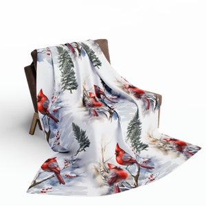Cardinal Bird Blanket, Fleece Blanket, Cardinal Blanket,sympathy ...
