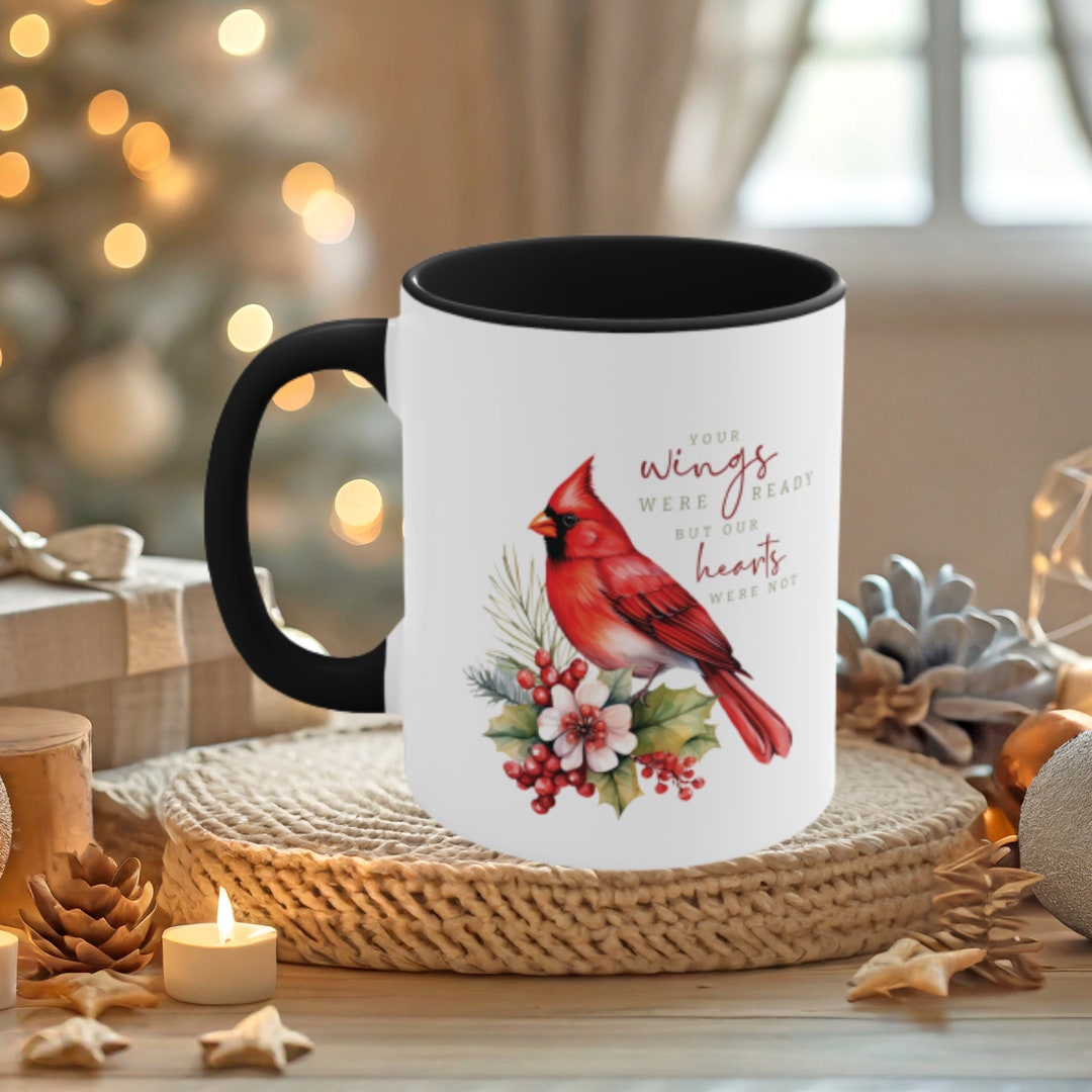 Cardinal Ceramic Coffee Mug: Winter Bird Remembrance Gift - Etsy
