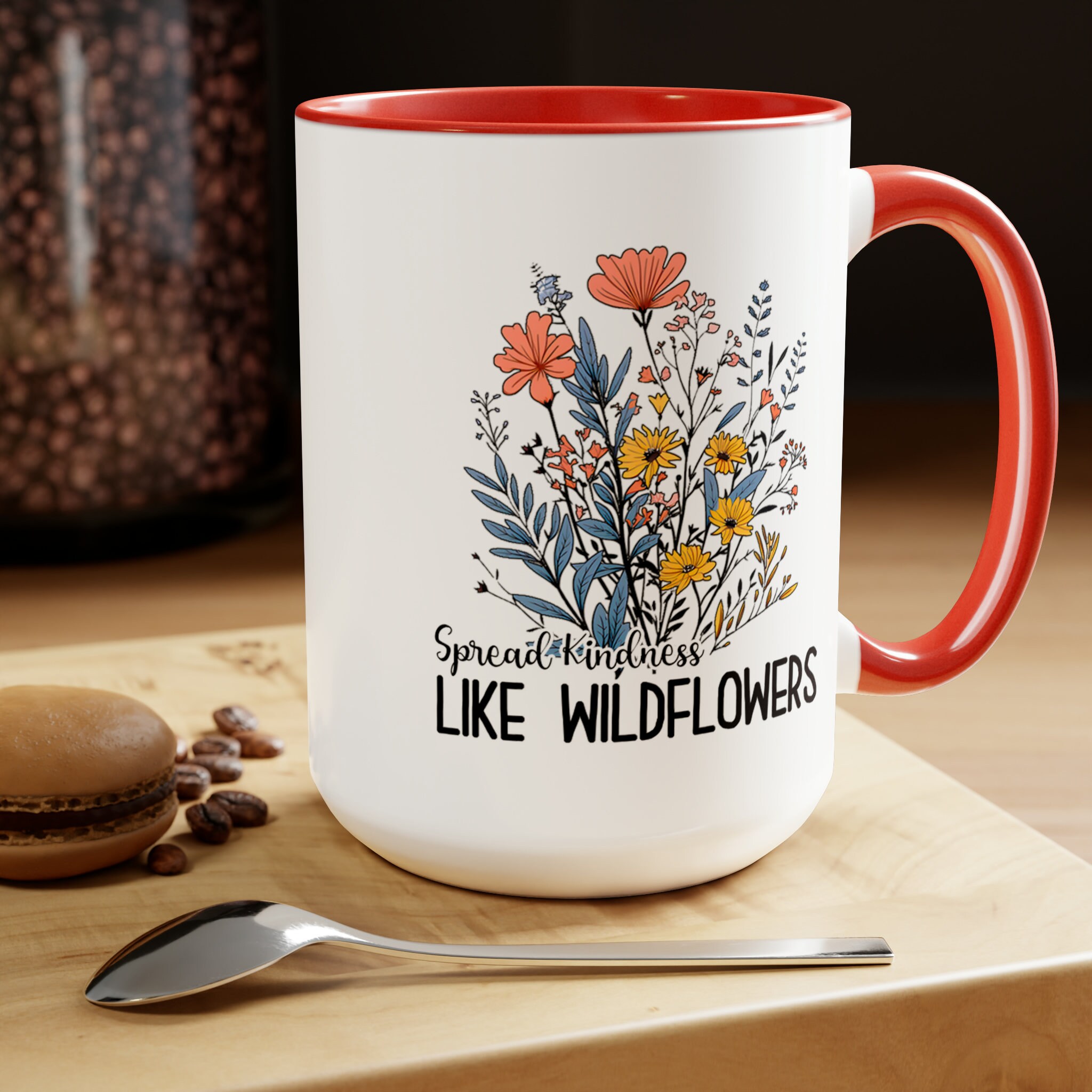 Boho Wildflowers Coffee Mug: Cottagecore Floral Tea Cup - Etsy