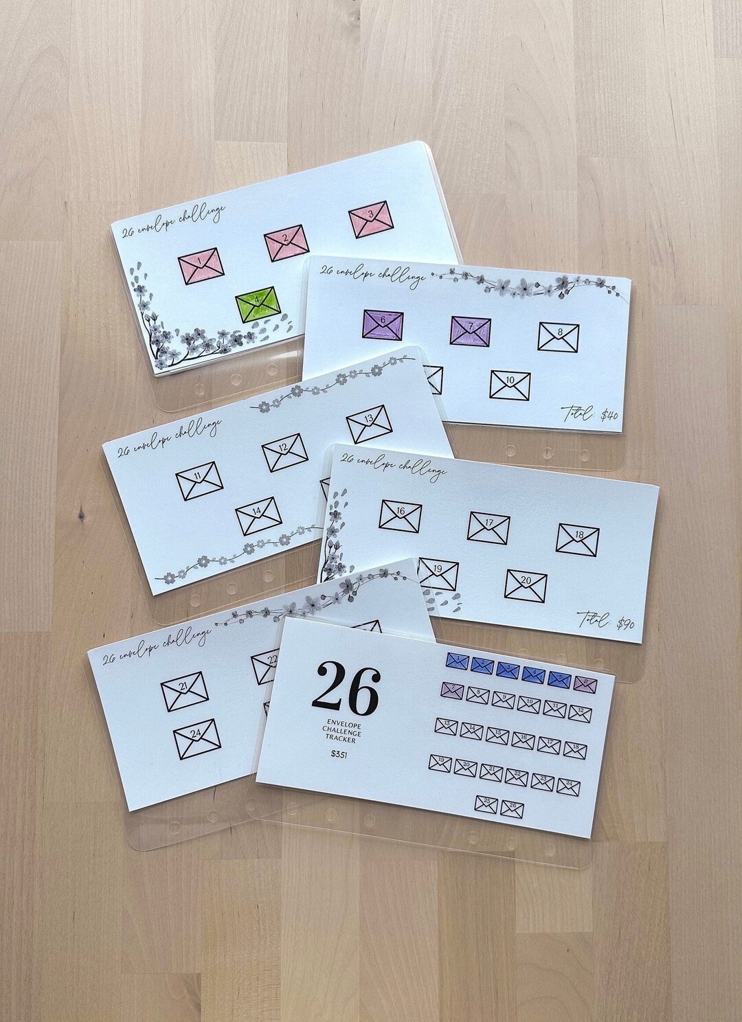 26 Week Envelope Challenge for Binder GLOSSY Savings Challenges Savings ...