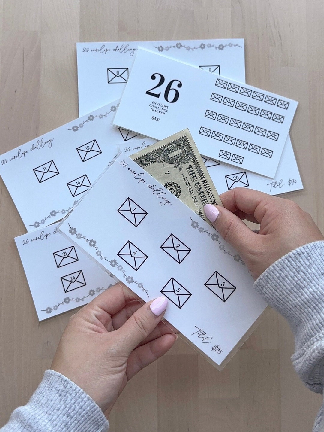 26 Week Envelope Challenge With Clear Pouch Glossy Savings - Etsy Canada