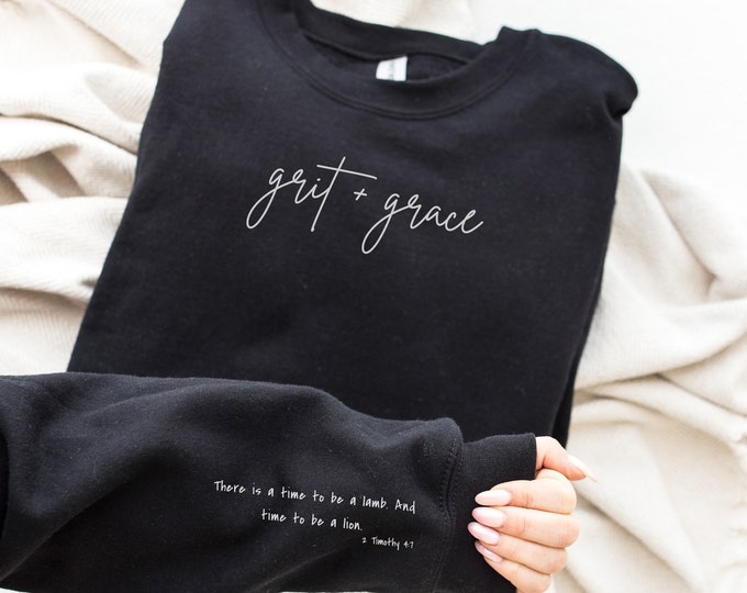 Grit and Grace Bible Verse Crewneck Sweatshirt - Etsy