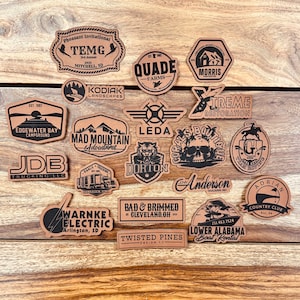 Laser Engraved Leatherette Patches With Heat Activated Adhesive Custom Leatherette Patches ...