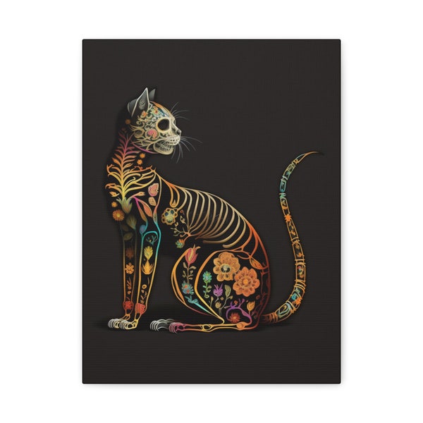 Day of the Dead Cat Wall Art - Etsy