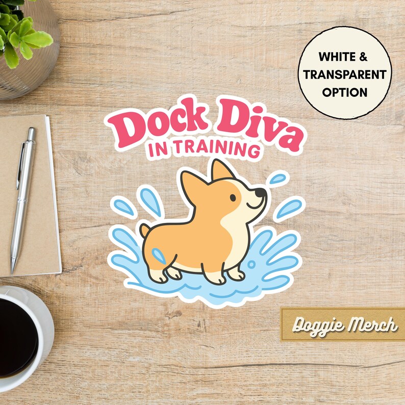 Funny Dog Stickers - "dock Diva in Training" Quote Kiss Cut Vinyl Decal ...