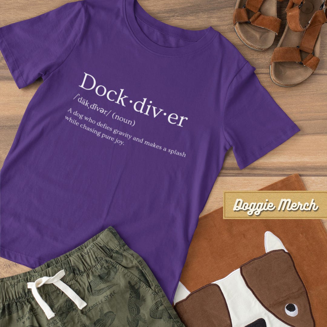 Dock Diving Shirt - Dog Definition Dictionary Shirt, Dog Sports Tee ...