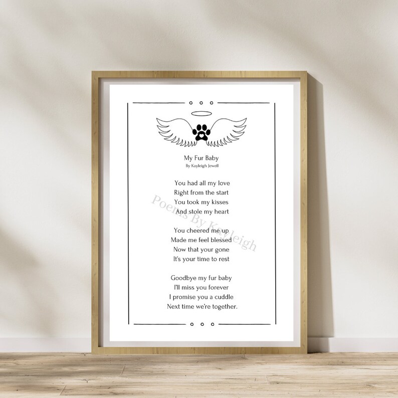 My Fur Baby Poem - Print - Etsy