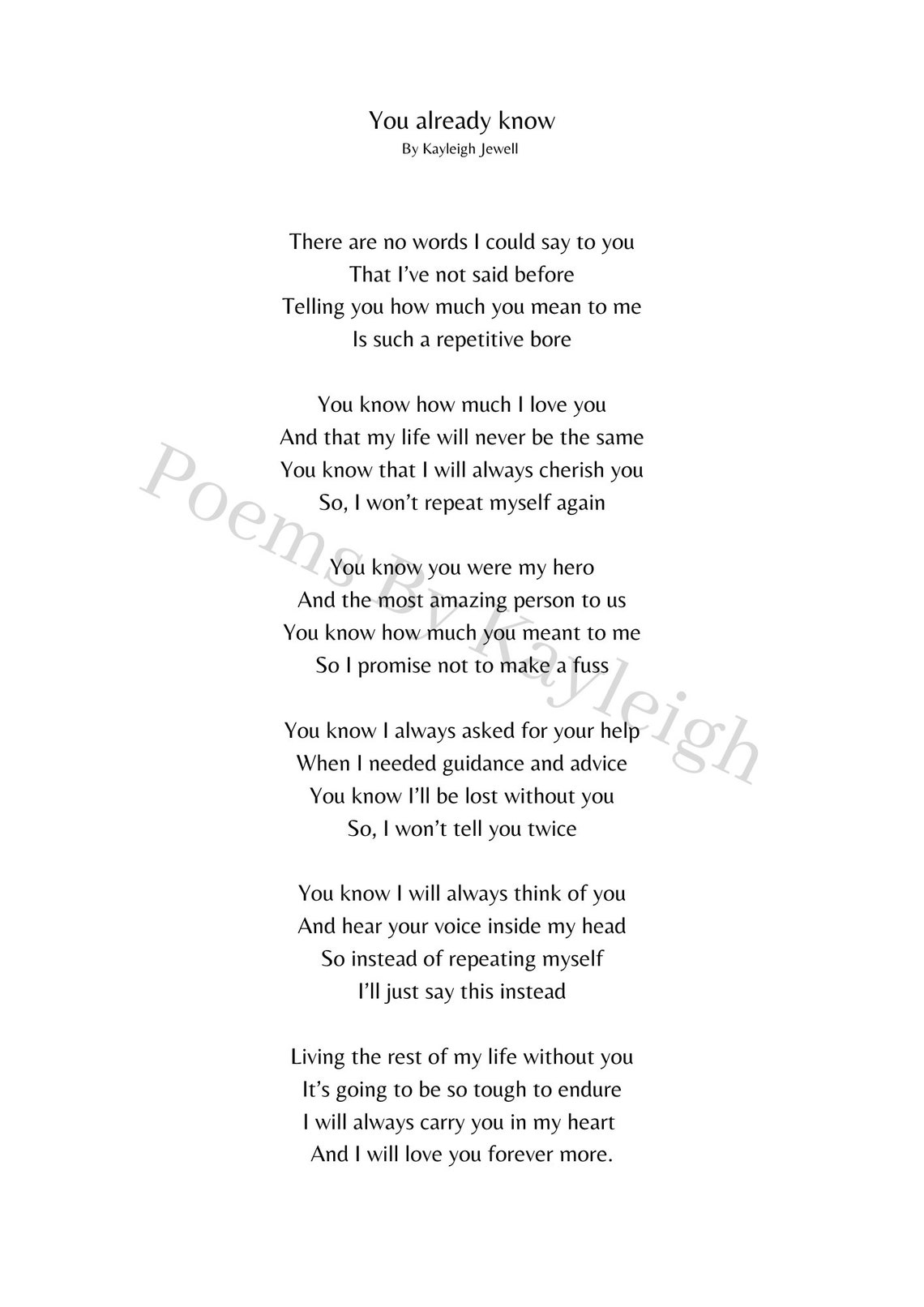 You Already Know Poem - Digital Download - Etsy UK