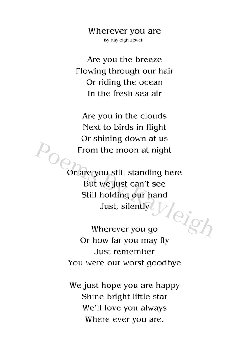 Wherever You Are Poem - Digital Download - Etsy