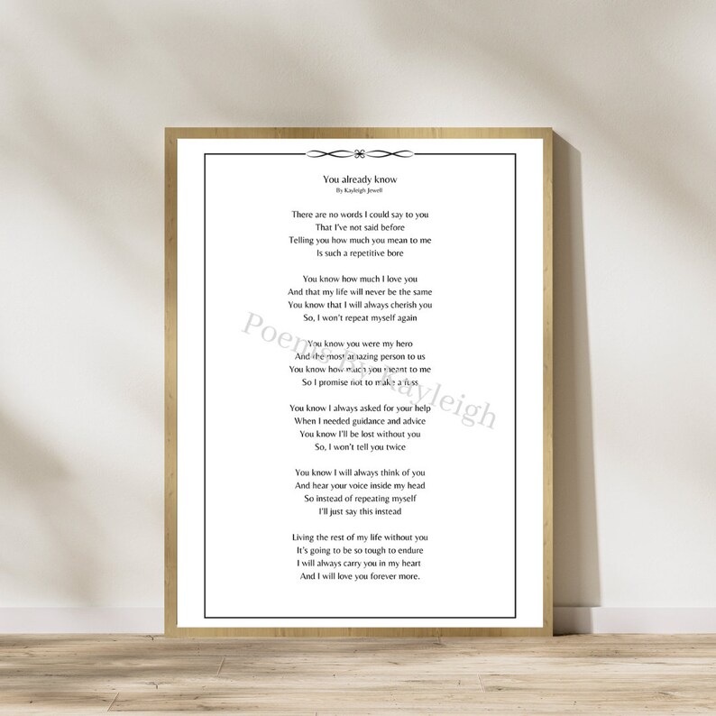 You Already Know Poem - Digital Download - Etsy