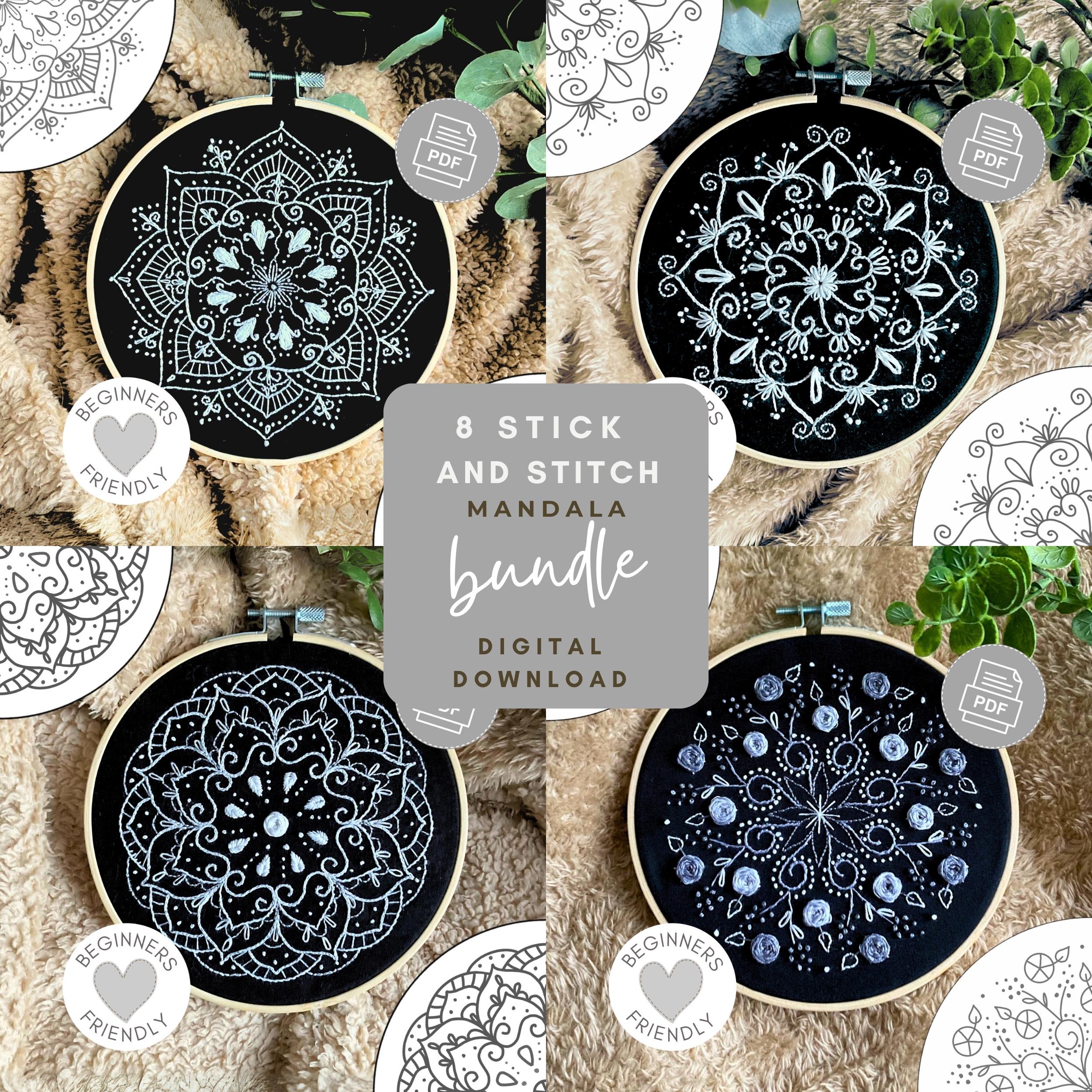 Bundle of 8 Printable Stick and Stitch Mandala - PDF Designs for ...