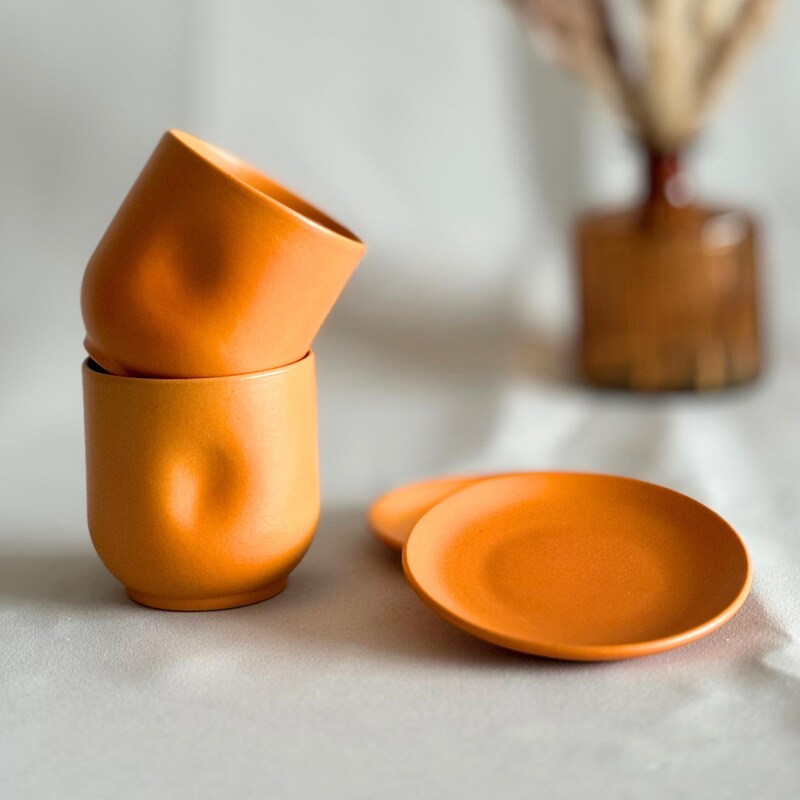 Orange Tea Cup - Etsy