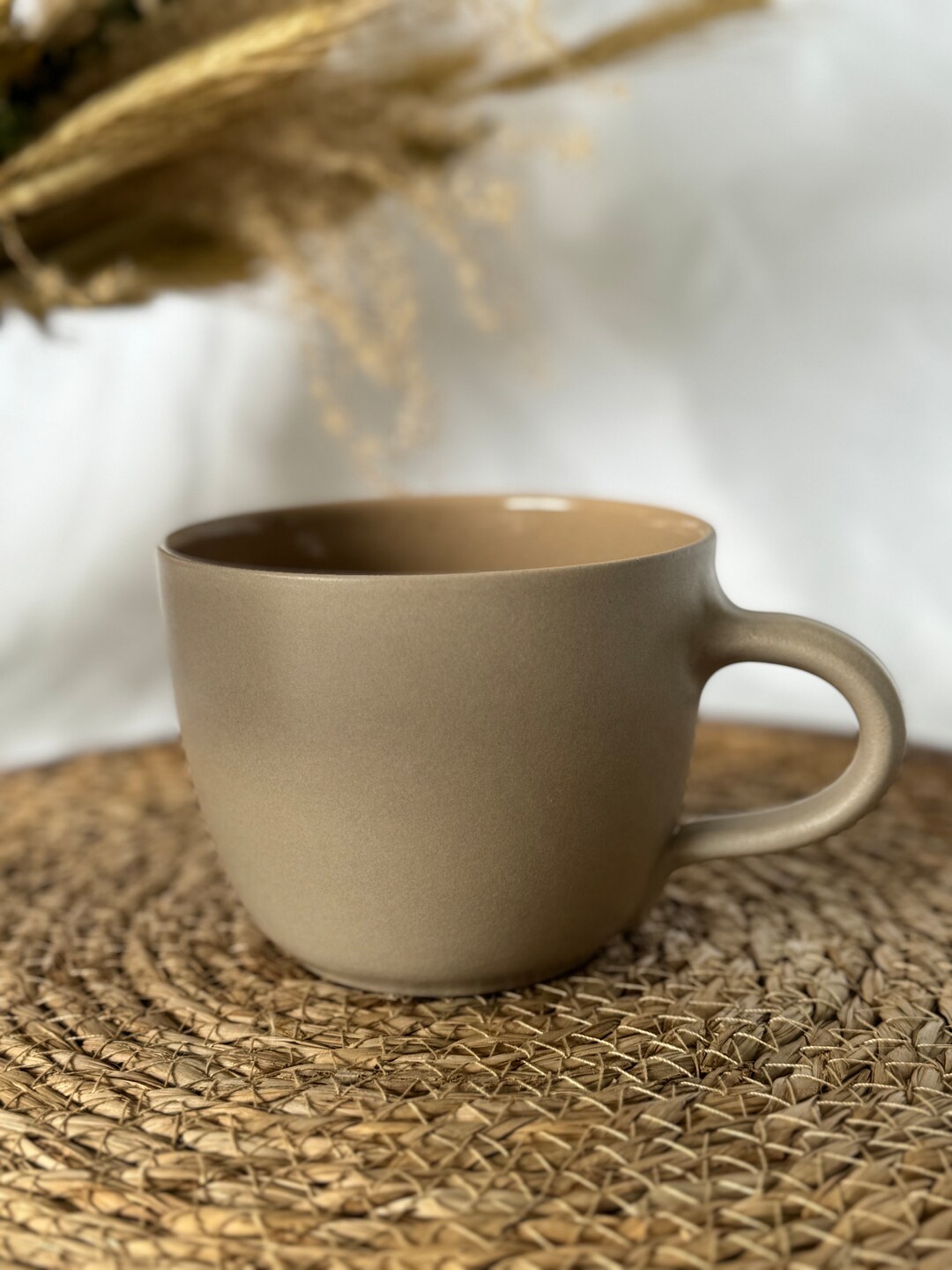 Handmade Cup Handle | Cappuccino | Coffee | Ceramic | Greige | 500 Ml ...