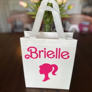 Cute Girls Party-girls Trip Gift Bags Personalized!white Bag With Pink ...