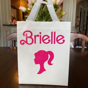 Cute Girls Party-girls Trip Gift Bags Personalized!white Bag With Pink ...
