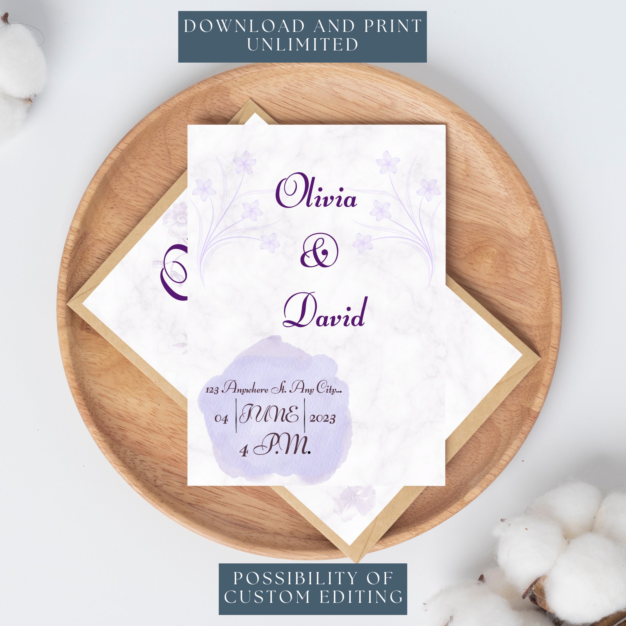 Editable Wedding Invitation With Modern Design Digital Download - Etsy