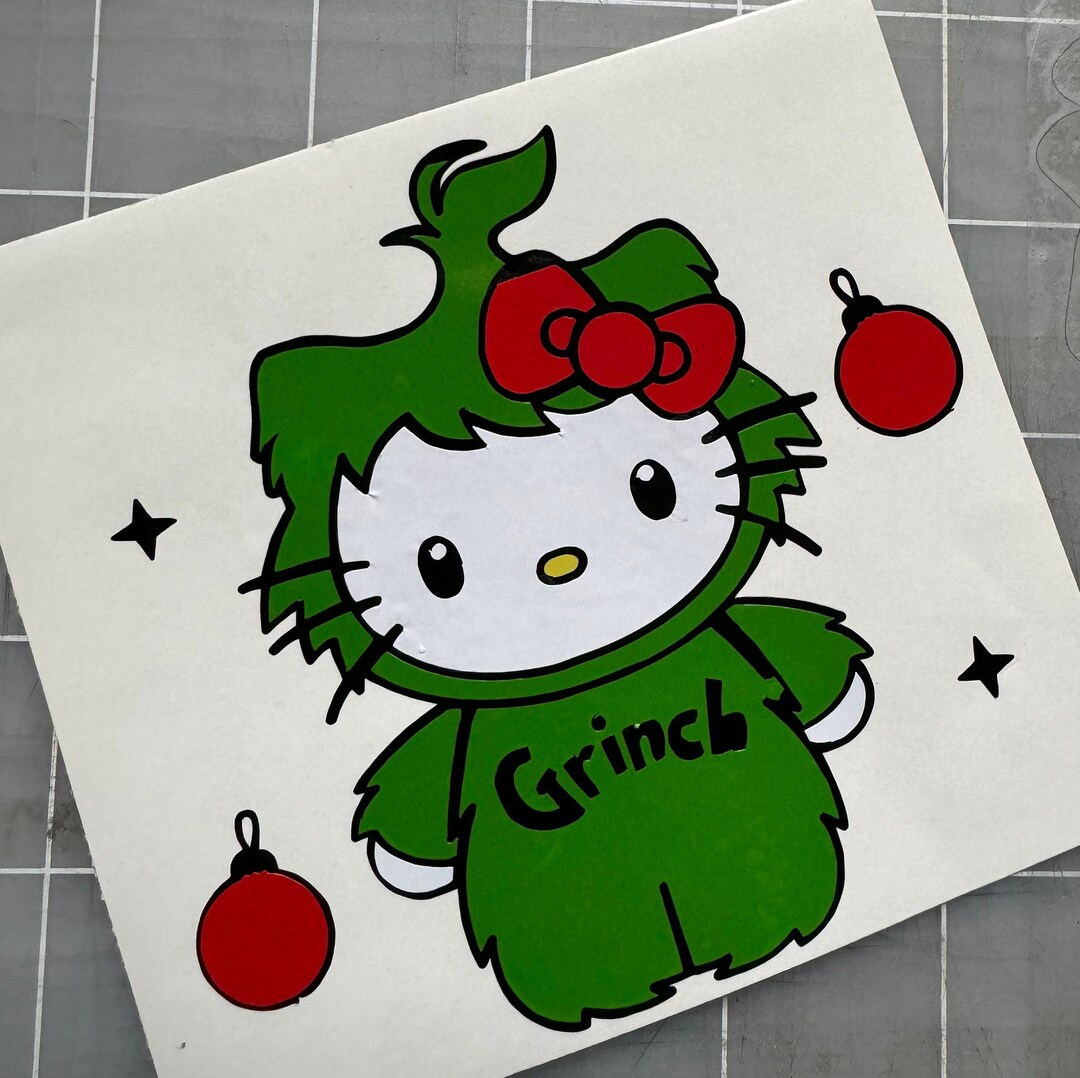 Hello Kitty Grinch Car Decal - Etsy