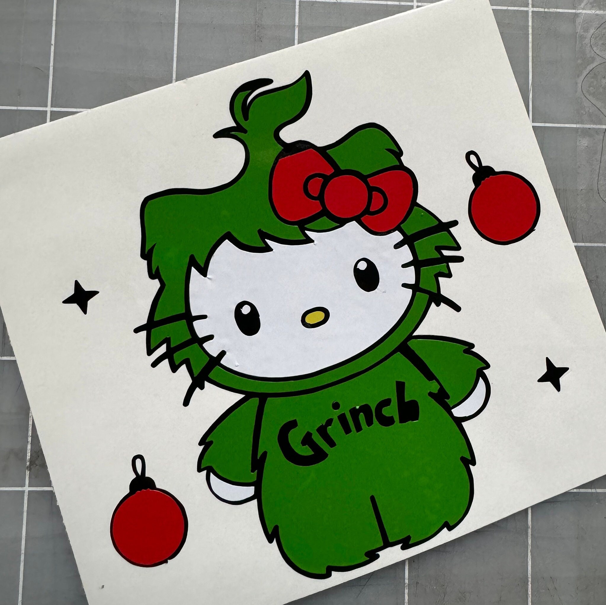 Hello Kitty Grinch Car Decal - Etsy