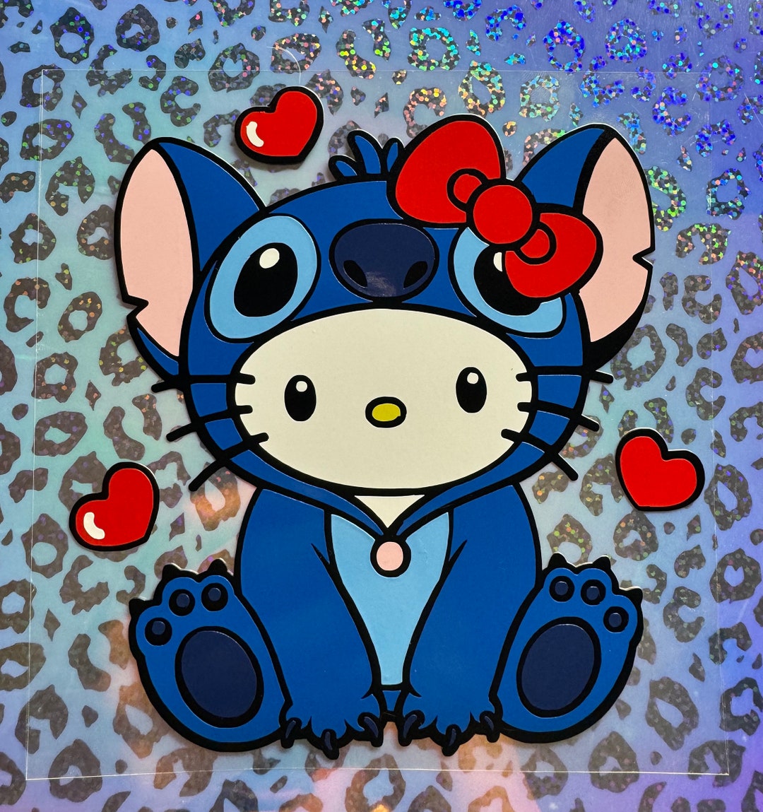 Hello Kitty/stitch Valentine Vinyl Car Decal - Etsy
