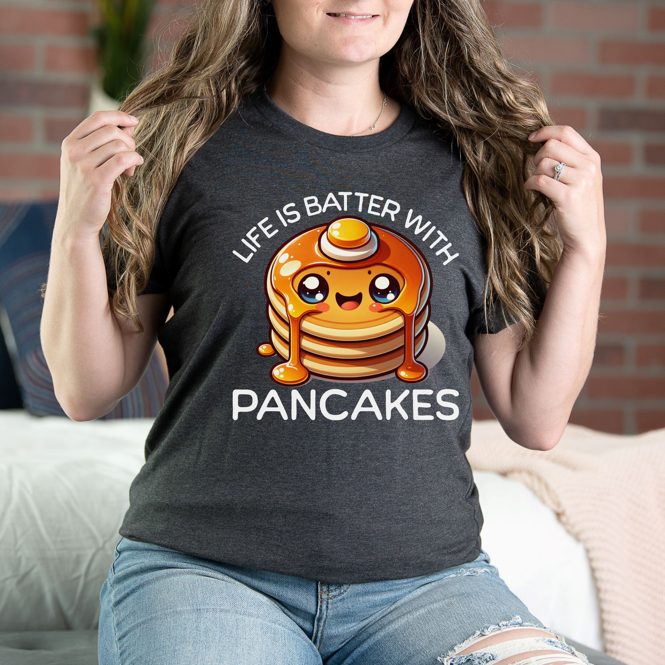 Cute Pancake Tshirt, Pancake Lover Tshirt, Breakfast Shirt, Funny ...
