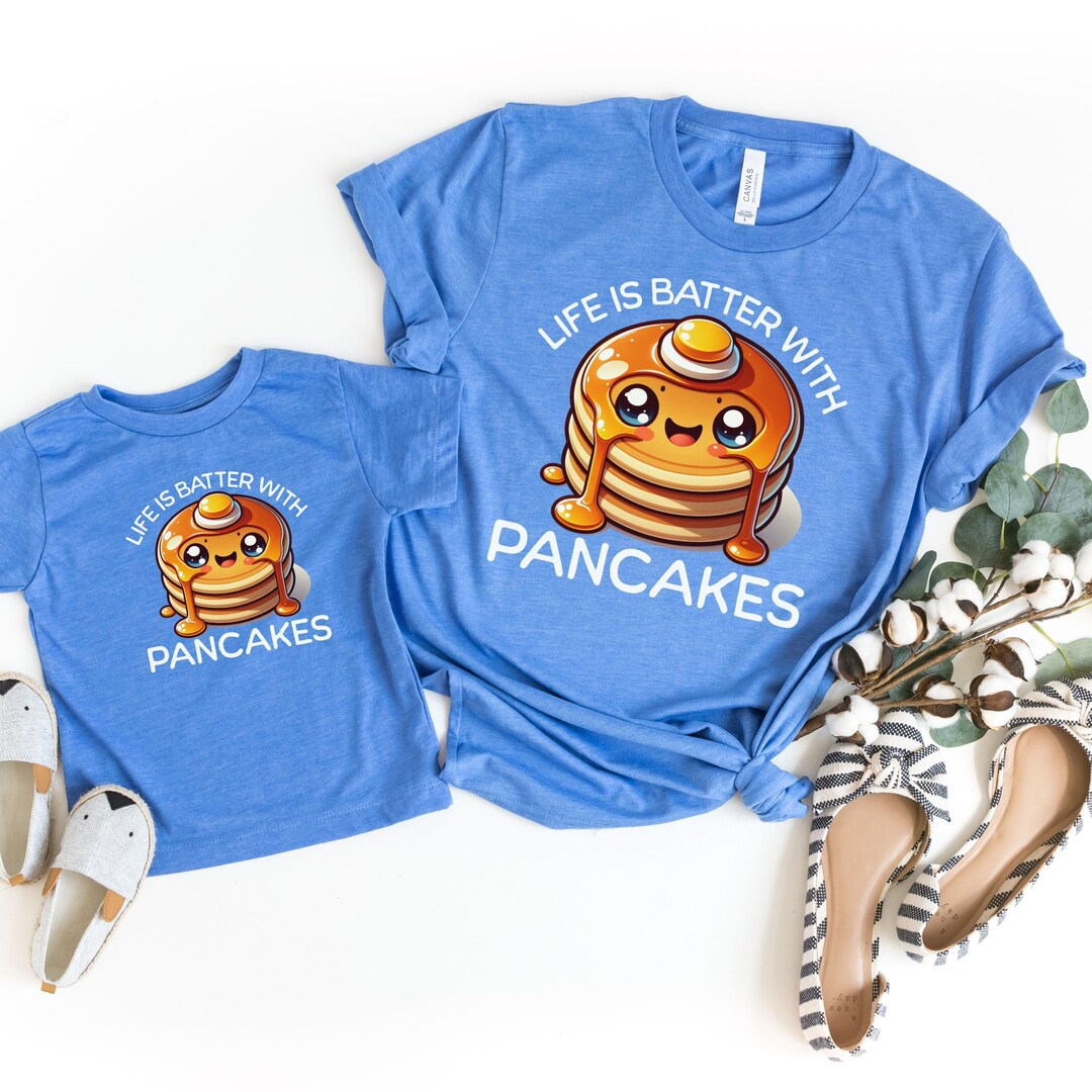 Cute Pancake Tshirt, Pancake Lover Tshirt, Breakfast Shirt, Funny ...