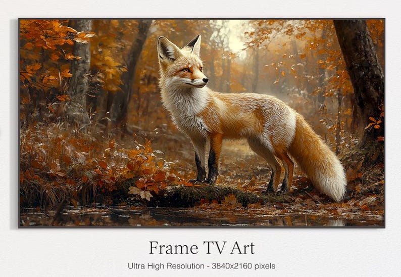 Autumn Fox High-resolution Digital Art for Frame TV and Wall Art Decor ...