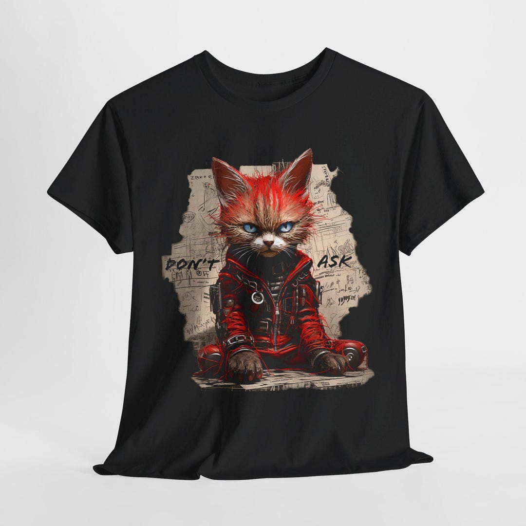 Steampunk Hacker Cat T-shirt: Cyberpunk Unisex Cotton Tee - Etsy