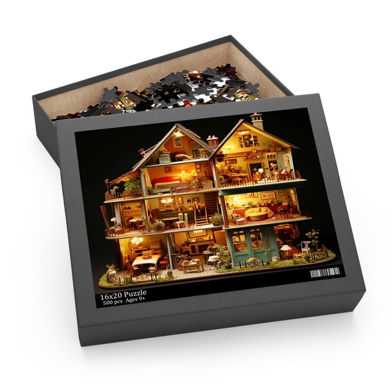 Vintage Dollhouse Interior Puzzle: Nostalgic Home Decor (120-500 Piece ...
