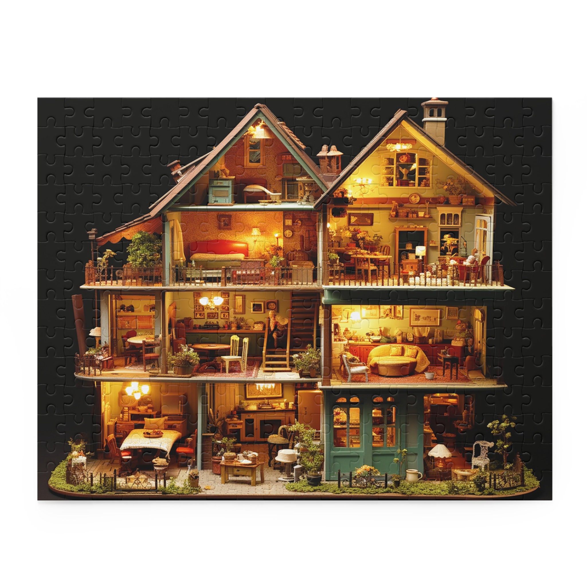 Vintage Dollhouse Interior Puzzle: Nostalgic Home Decor (120-500 Piece ...