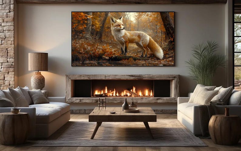 Autumn Fox High-resolution Digital Art for Frame TV and Wall Art Decor ...